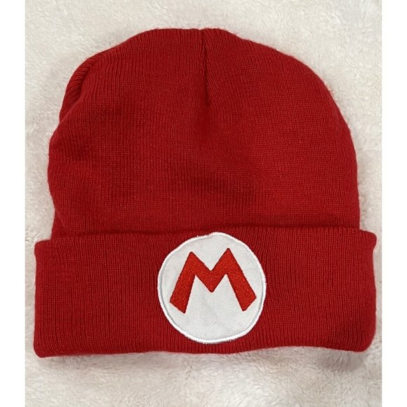 Nintendo | Accessories | Super Mario Bros Beanie Red Knit Hat Cap ...